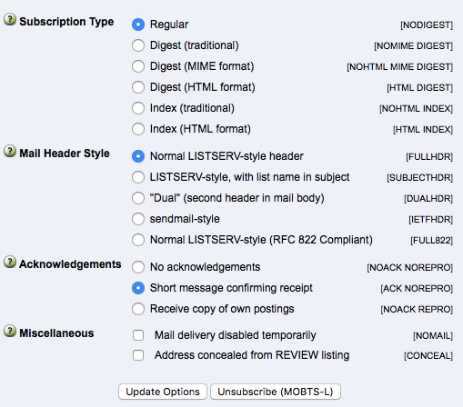 ListServ Mailing List